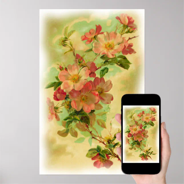Vintage Floral Poster | Zazzle
