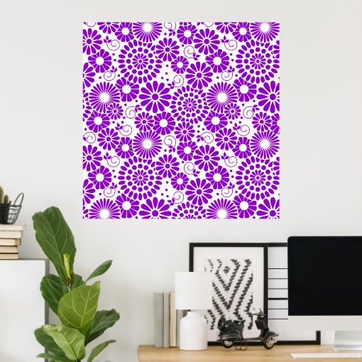 Vintage floral purple Poster | Zazzle
