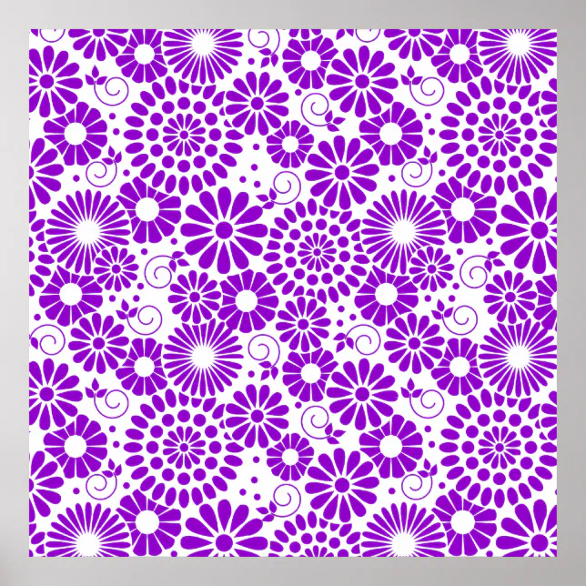 Vintage floral purple Poster | Zazzle