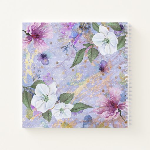 Vintage floral purple watercolor gratitude journal | Zazzle