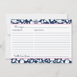 Vintage Floral Recipe Card | Zazzle