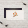 Vintage Floral Red Orange Flowers Calling Card | Zazzle