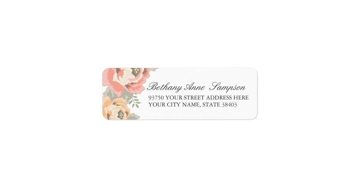 Vintage Floral Return Address Labels | Zazzle