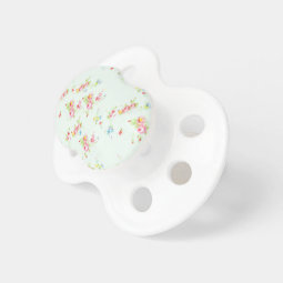 Vintage floral roses pink shabby chic rose flowers pacifier | Zazzle