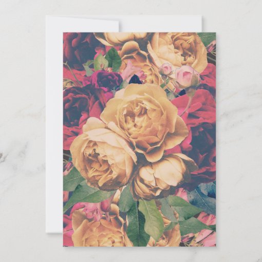 Vintage Floral Roses Wedding Invitation | Zazzle