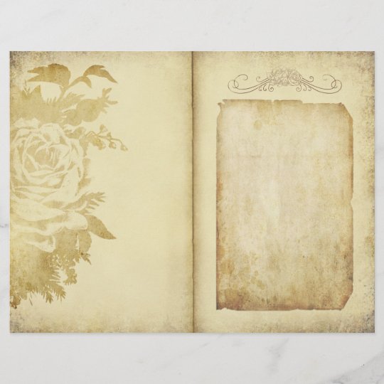 Vintage Floral Rustic Parchment Journal Page | Zazzle.com