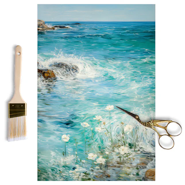 Vintage Floral Rustic Texture French Decoupage Tissue Paper | Zazzle