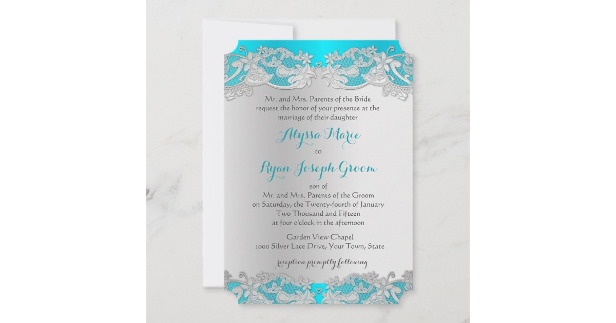 Vintage Floral Silver Design Invitation | Zazzle