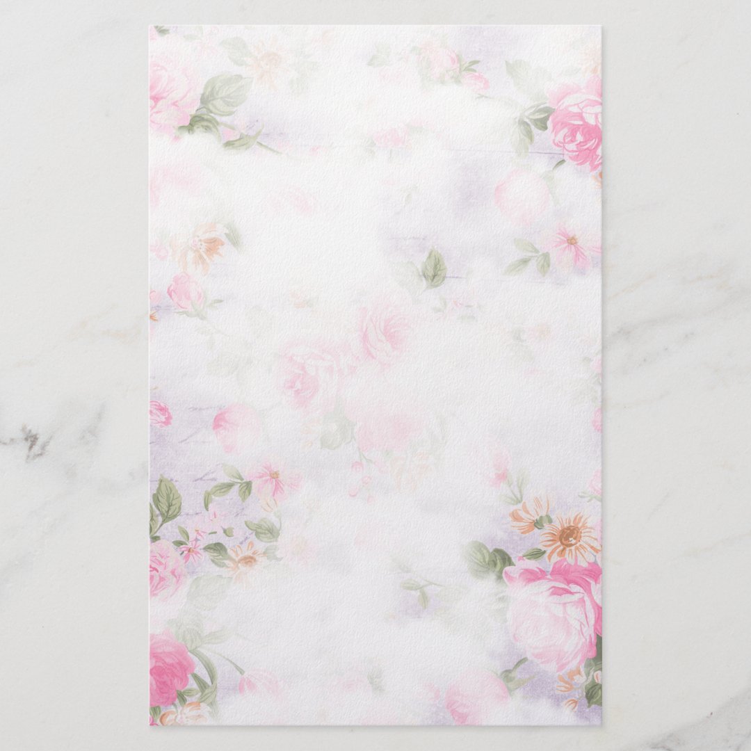 Vintage Floral Stationery Paper | Zazzle
