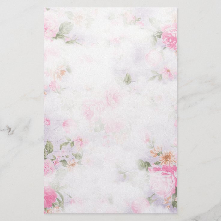 Vintage Floral Stationery Paper | Zazzle