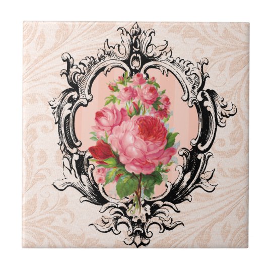 Vintage Floral Tile | Zazzle.com