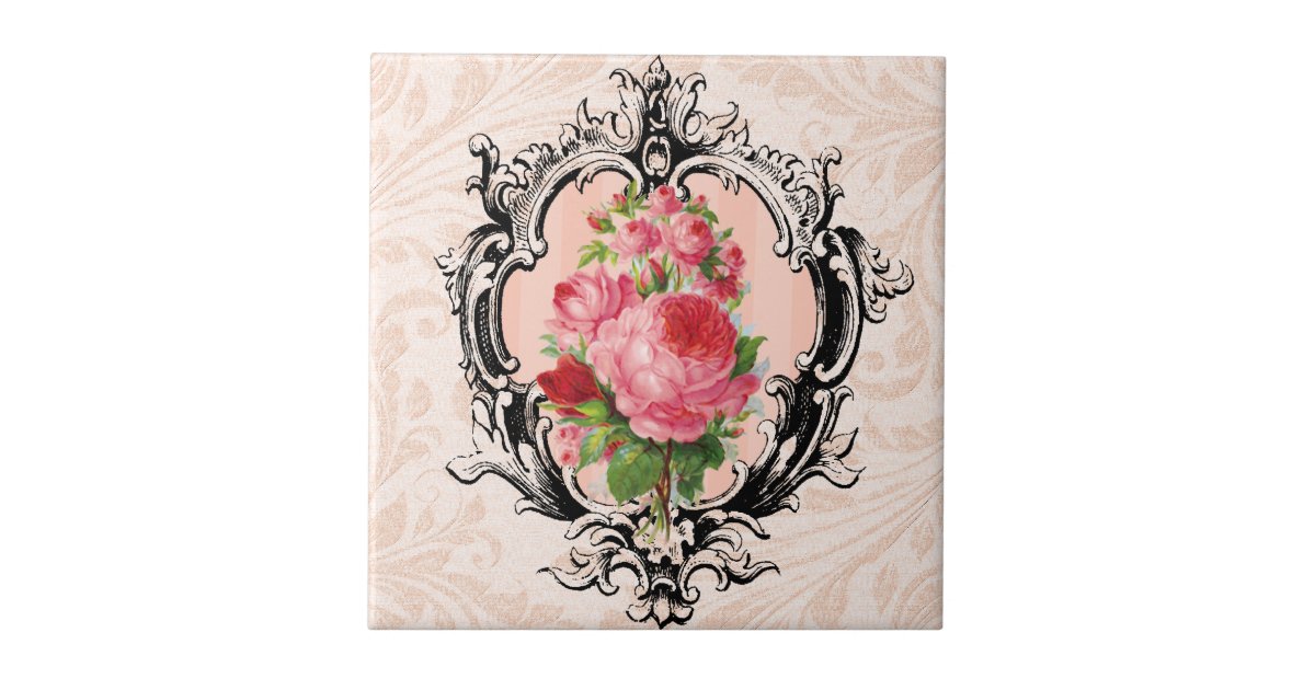 Vintage Floral Tile | Zazzle