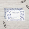 vintage floral toile blue business card | Zazzle