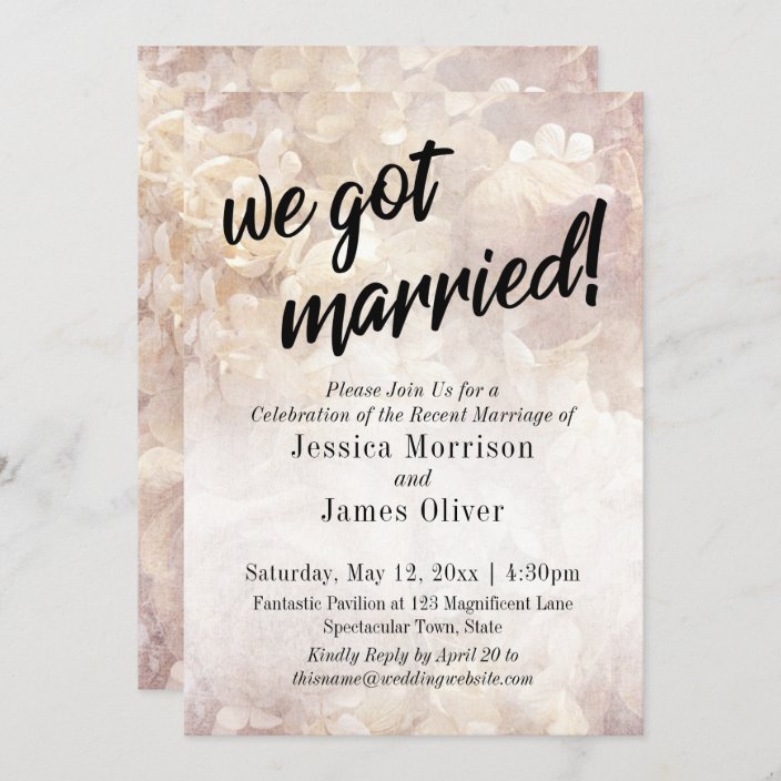 Vintage Floral We Got Married Reception-Only Invitation | Zazzle.com