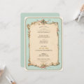 Vintage Floral Wedding Invitation with Mint Accent | Zazzle