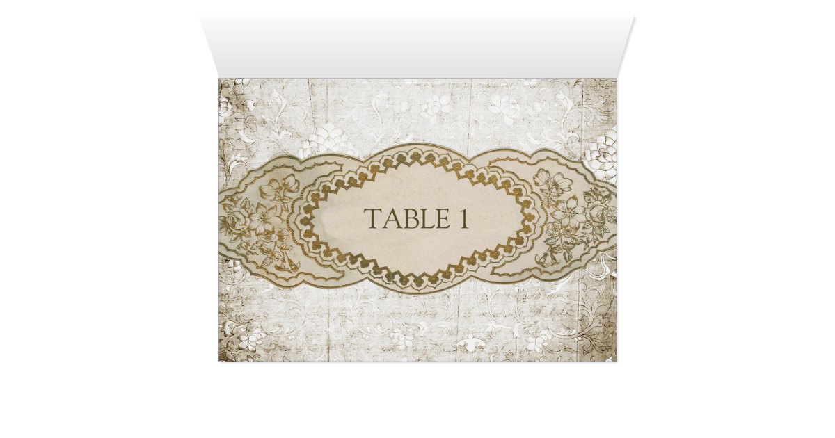 Vintage Floral Wedding Reception Table Cards | Zazzle
