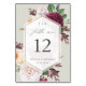 Vintage Floral Wedding Table Number | Zazzle