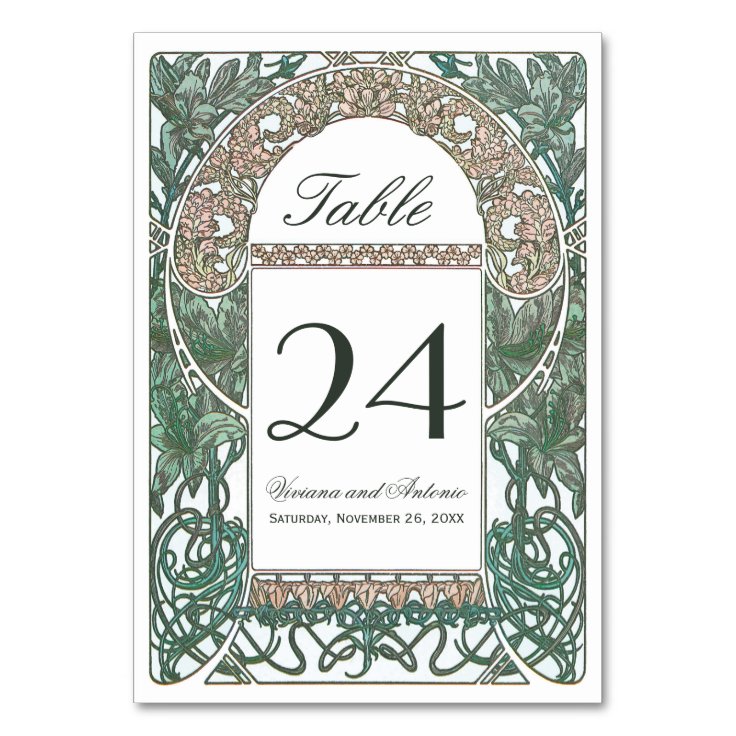 Vintage Floral Wedding Table Numbers I | Zazzle