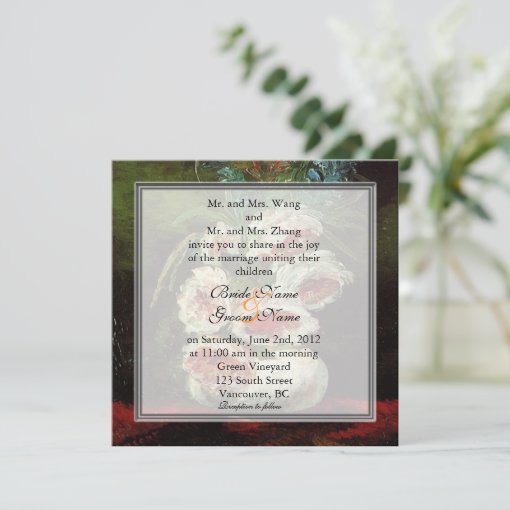 Vintage floral wedding, Van Gogh Invitation | Zazzle