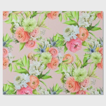 Vintage Floral Wrapping Paper | Zazzle