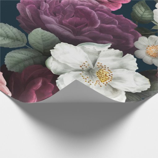 Vintage floral wrapping paper | Zazzle