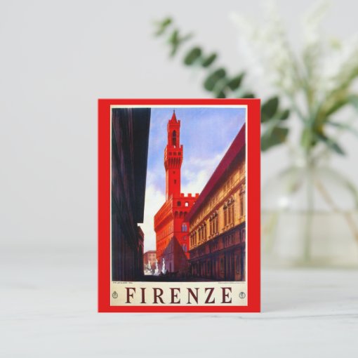 Vintage Florence Italian travel poster Postcard | Zazzle