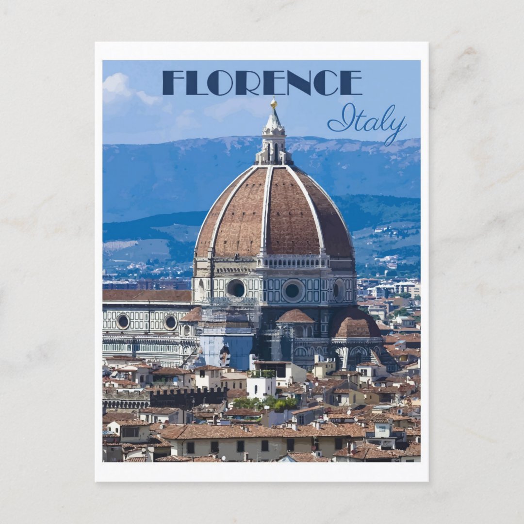 Vintage Florence Italy Cathedral Travel Postcard | Zazzle