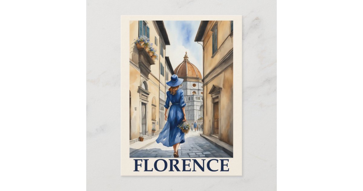 Vintage Florence Italy Italian Travel Postcard | Zazzle