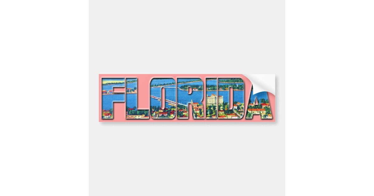 Vintage Florida Bumper Sticker | Zazzle