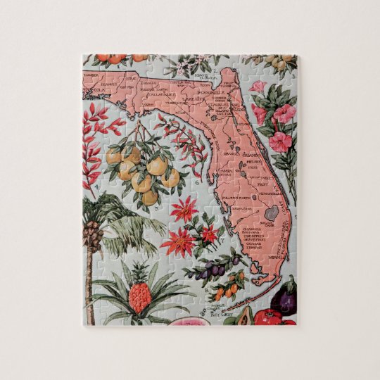 Vintage Florida Map Jigsaw Puzzle | Zazzle.com