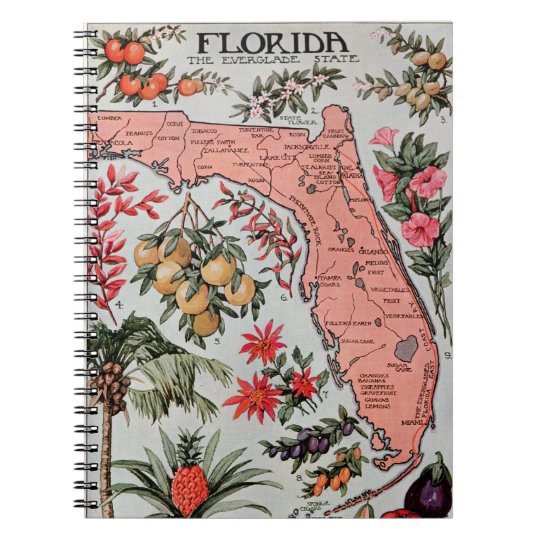 Vintage Florida Map Notebook | Zazzle.com