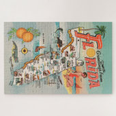 Vintage Florida Map of Attractions Jigsaw Puzzle | Zazzle