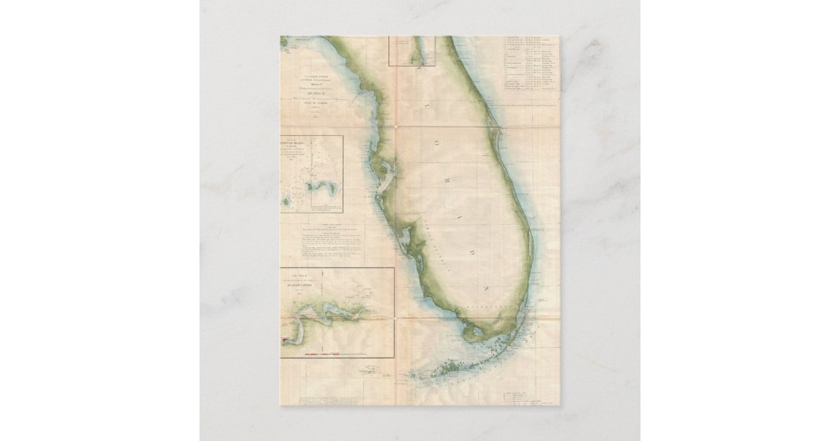 Vintage Florida Map Postcard | Zazzle