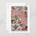 Vintage Florida Map Postcard | Zazzle