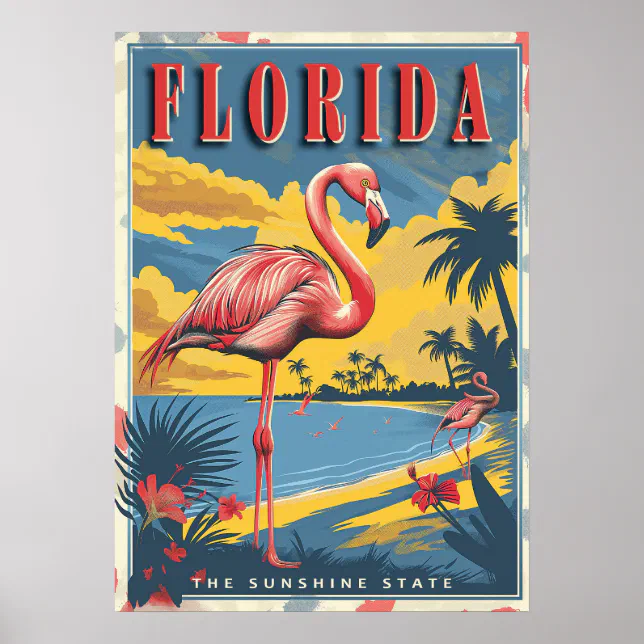 Vintage Florida Paradise travel poster | Zazzle