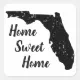 Vintage Florida state panhandle map silhouette Square Sticker | Zazzle