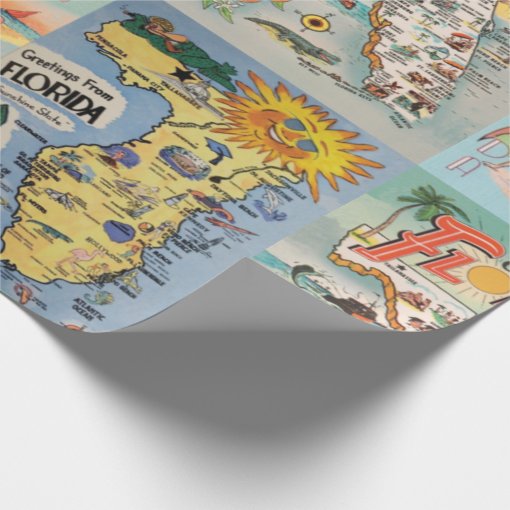 Vintage Florida tourist map Wrapping Paper | Zazzle