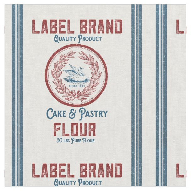 Vintage Dairy Poultry Feed Sack Design Fabric | Zazzle