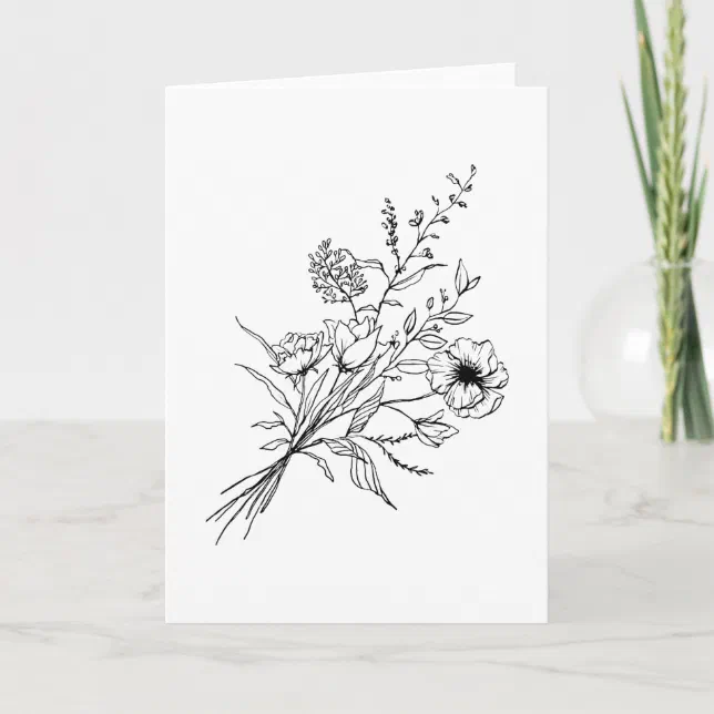 Vintage flower bouquet card | Zazzle