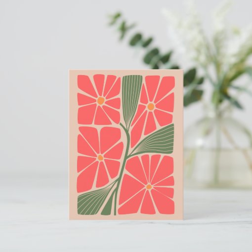 Vintage Flower Garden Design Postcard | Zazzle