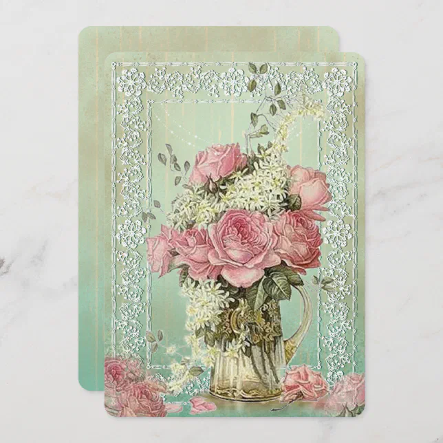 Vintage Flower Pot - Invitation Card | Zazzle
