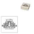 Vintage Flower Woman Library Book Ex Libris Rubber Stamp | Zazzle