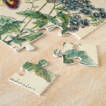 Vintage Flowers Floral Botanical Chart Jigsaw Puzzle | Zazzle