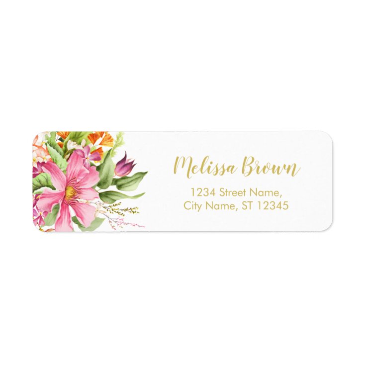 Vintage Flowers Pink Pastel Return Address Labels | Zazzle