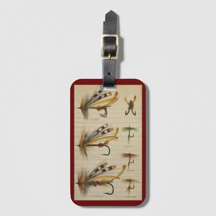 Vintage Fly Fishing Lures Luggage Tag | Zazzle