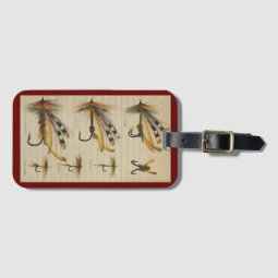 Vintage Fly Fishing Lures Luggage Tag | Zazzle