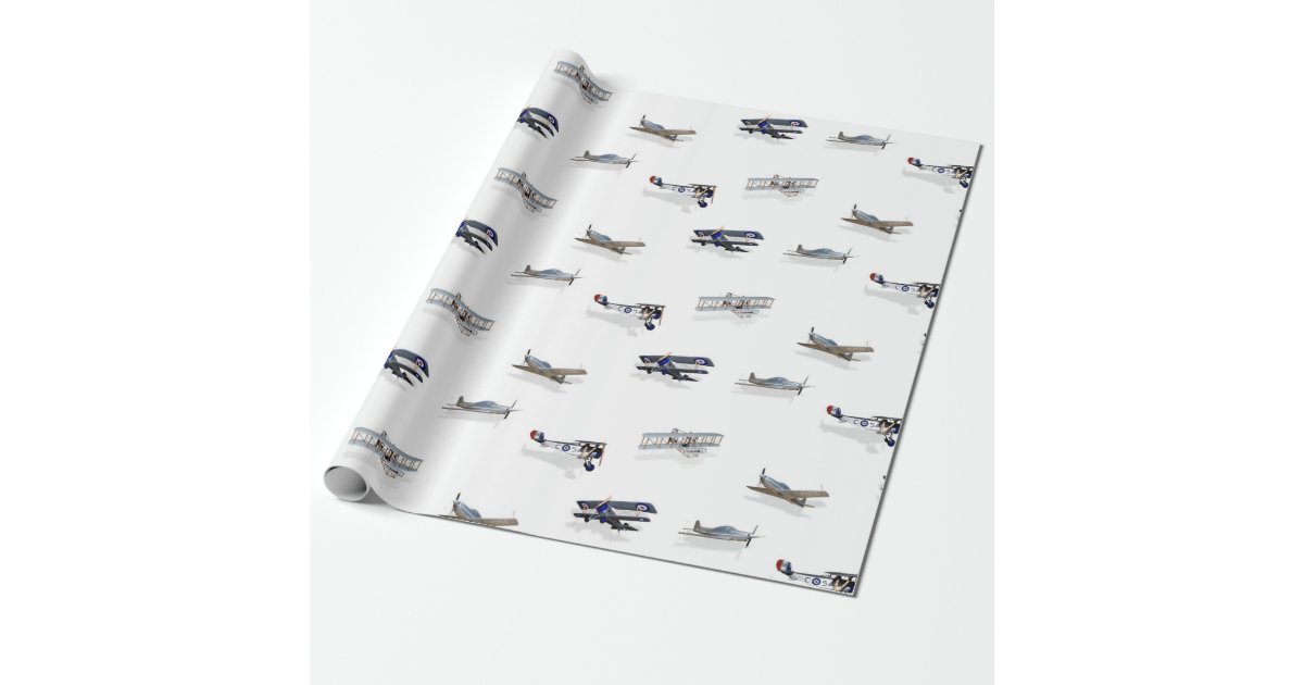 Vintage Flying Aircraft Wrapping Paper | Zazzle