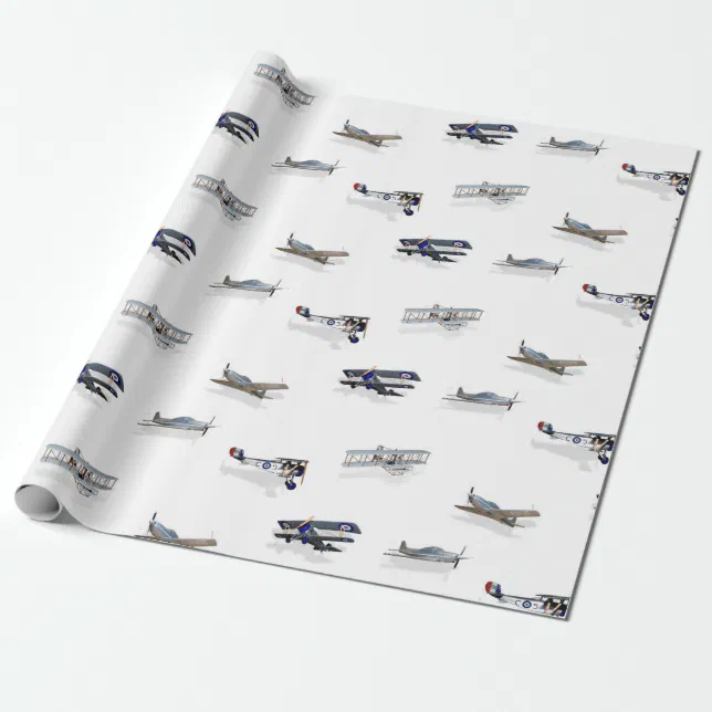 Vintage Flying Aircraft Wrapping Paper | Zazzle