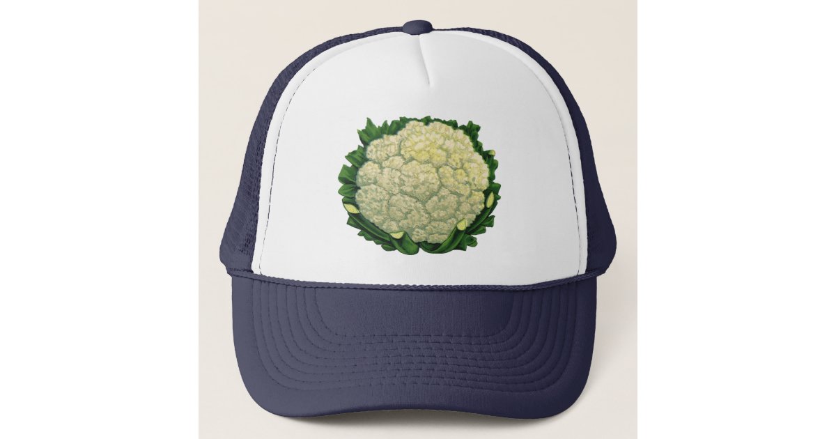 Vintage Food Vegetables Veggies Cauliflower Trucker Hat | Zazzle