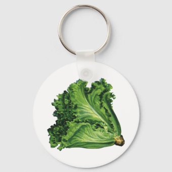 Vintage Foods, Green Leaf Lettuce Vegetables Keychain | Zazzle
